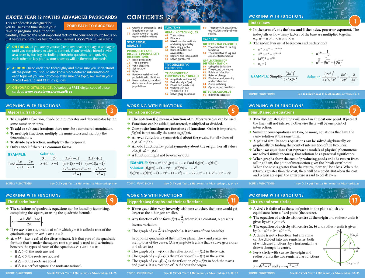 Excel HSC Year 12 Mathematics Advanced Study Guide
