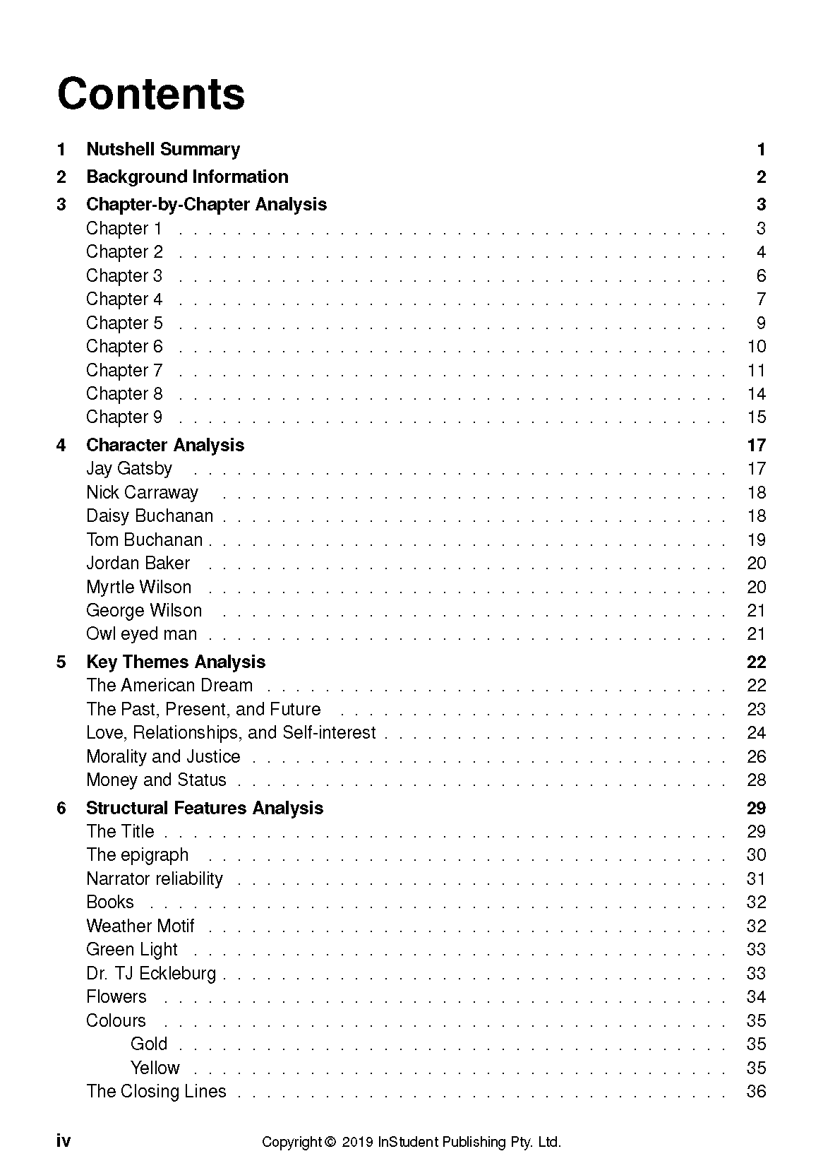 Text Guide: The Great Gatsby by F Scott Fitzgerald – Excel